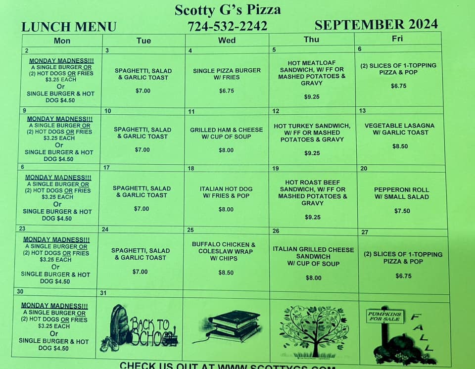 Menu – Scotty G’s Pizza
